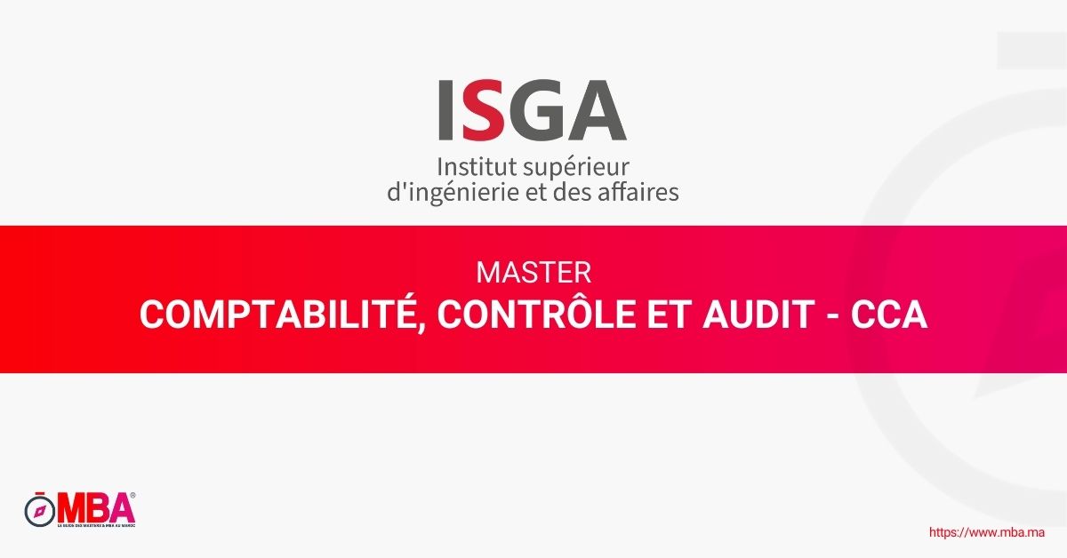 Master CCA ISGA : Comptabilité, Contrôle et Audit