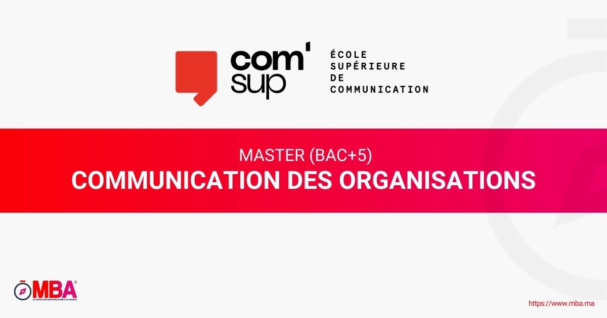 Master (Bac+5) en Communication des organisations (Com'Sup)