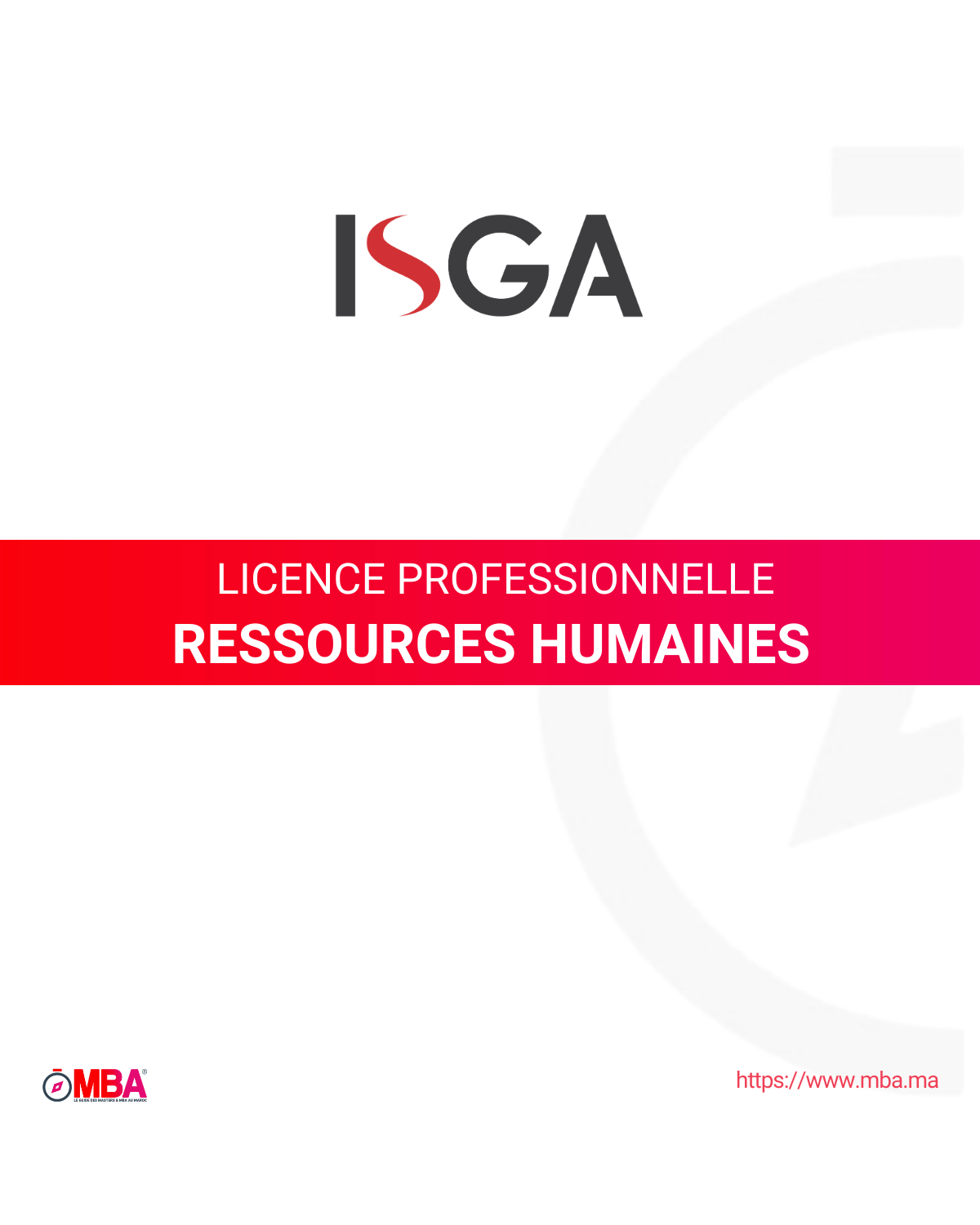 La Licence Professionnelle en Ressources Humaines (ISGA)