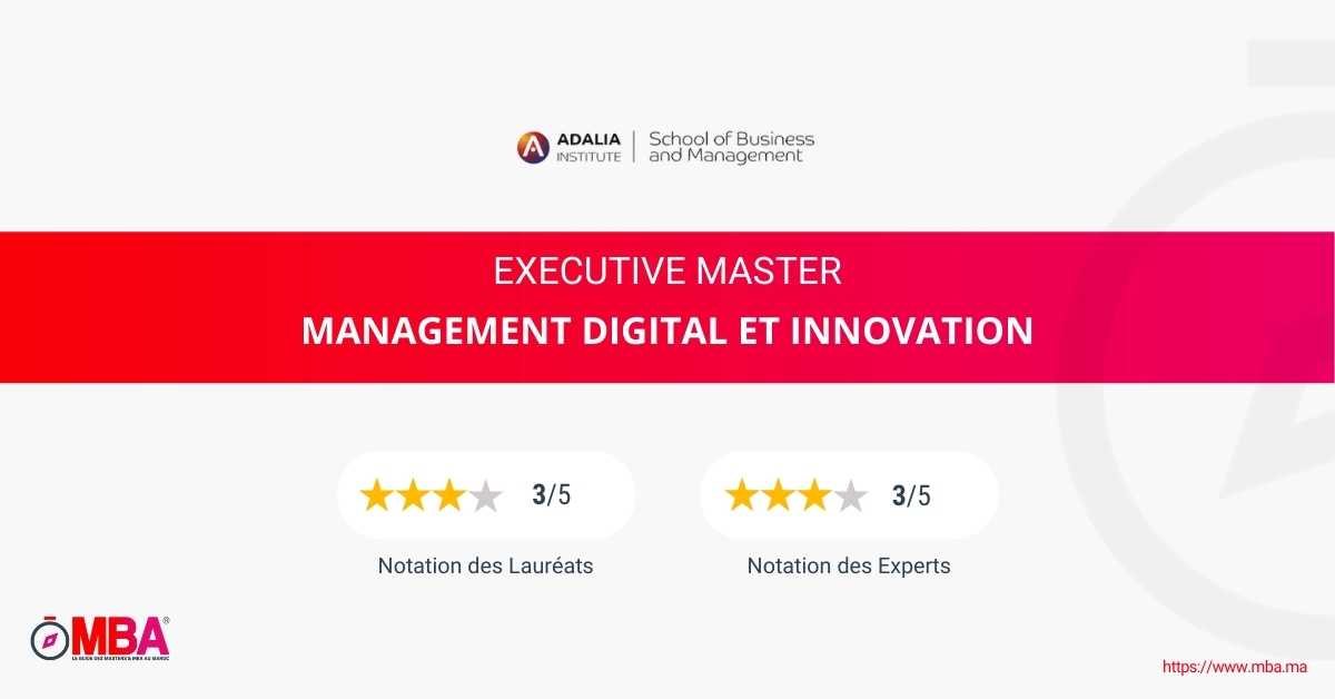Executive Master en Management Digital et Innovation (ADALIA) - MBA.ma