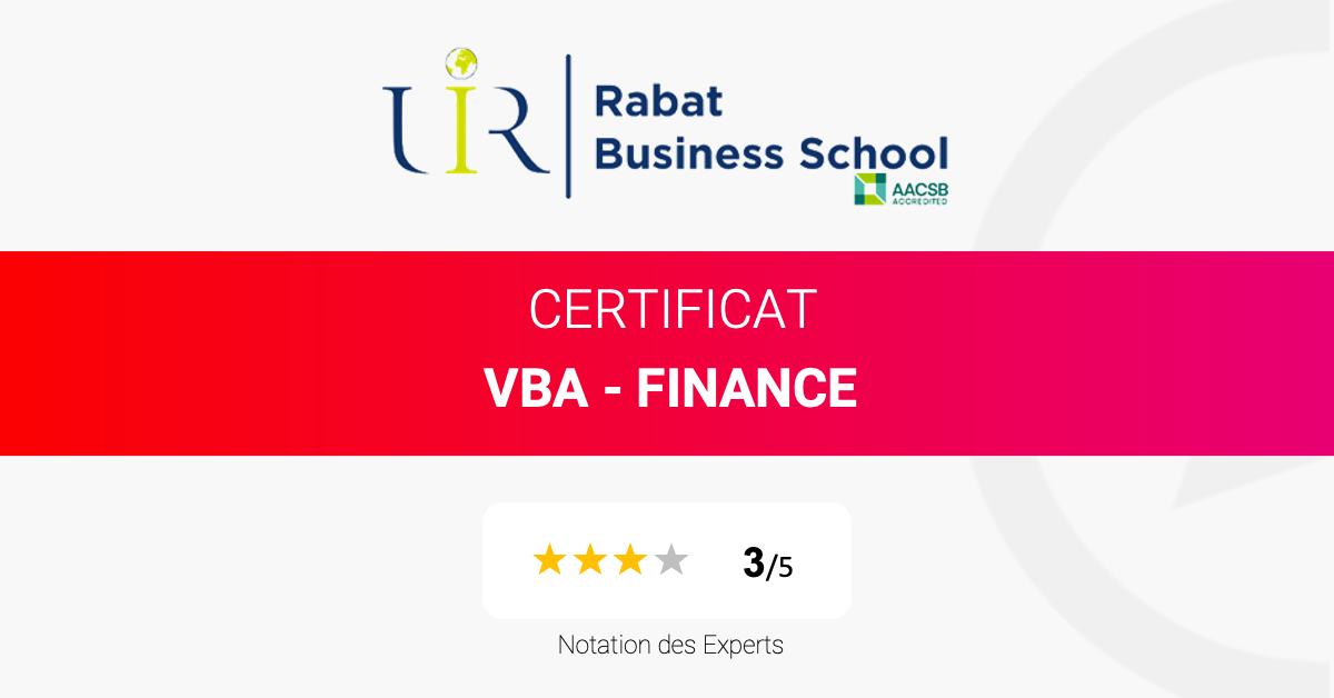 Certificat VBA - Finance (Rabat Business School - UIR)