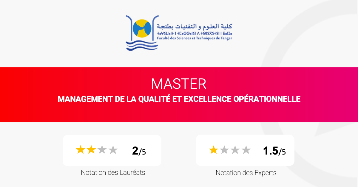 Master en Management et Excellence Opérationnelle (FST Tanger)