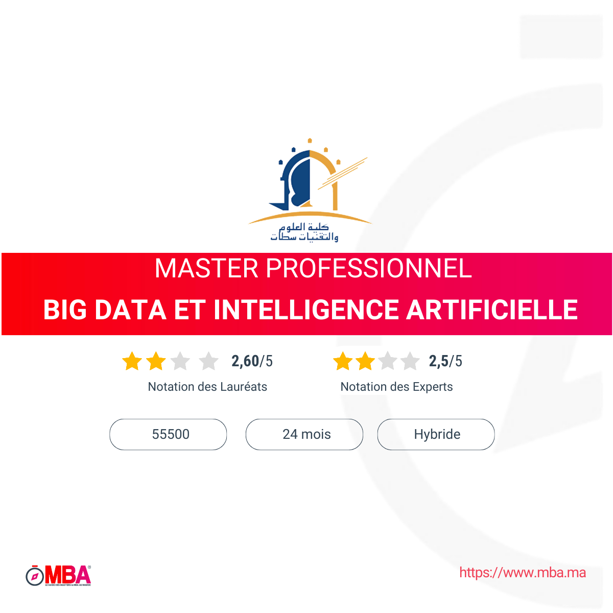 Master en Big Data et Intelligence Artificielle (FST Settat)