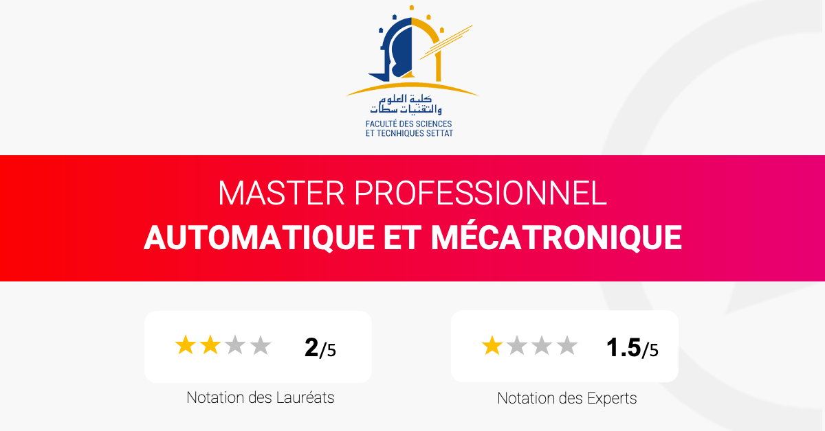 Master Professionnel en Automatique et Mécatronique (FST Settat)