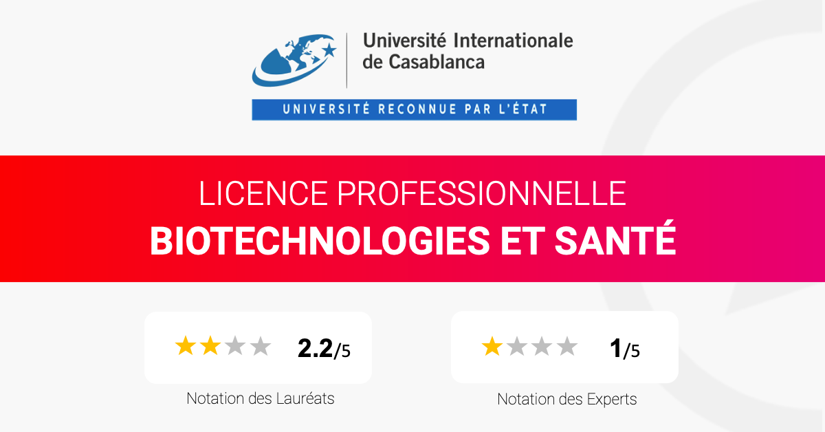 Licence Professionnelle en Biotechnologies et Santé (UIC)