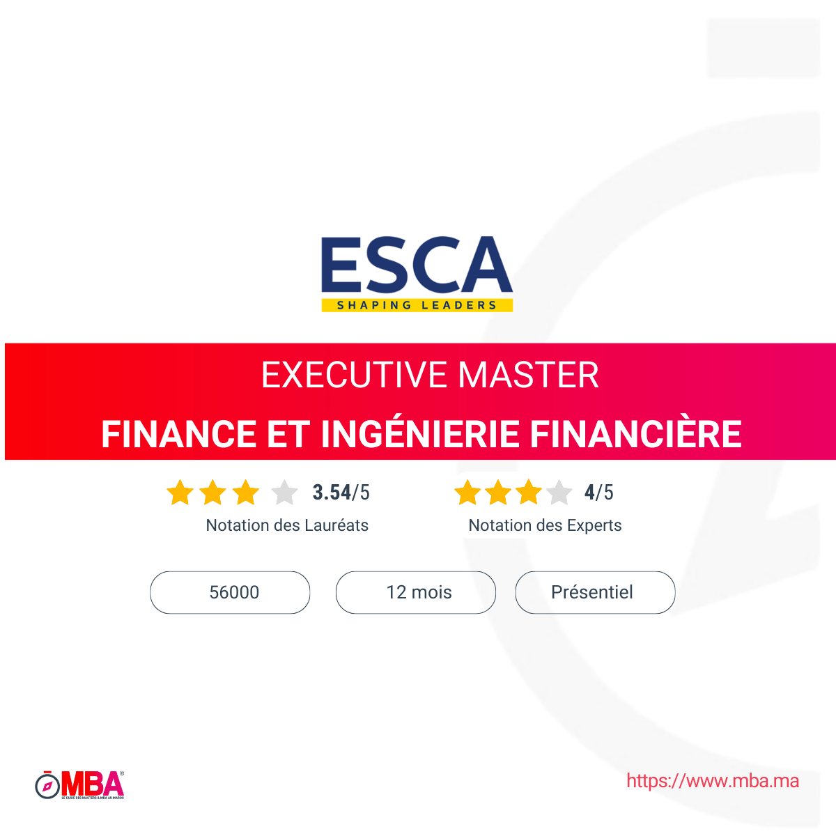 Executive Master en Finance et Ingénierie Financière (ESCA)