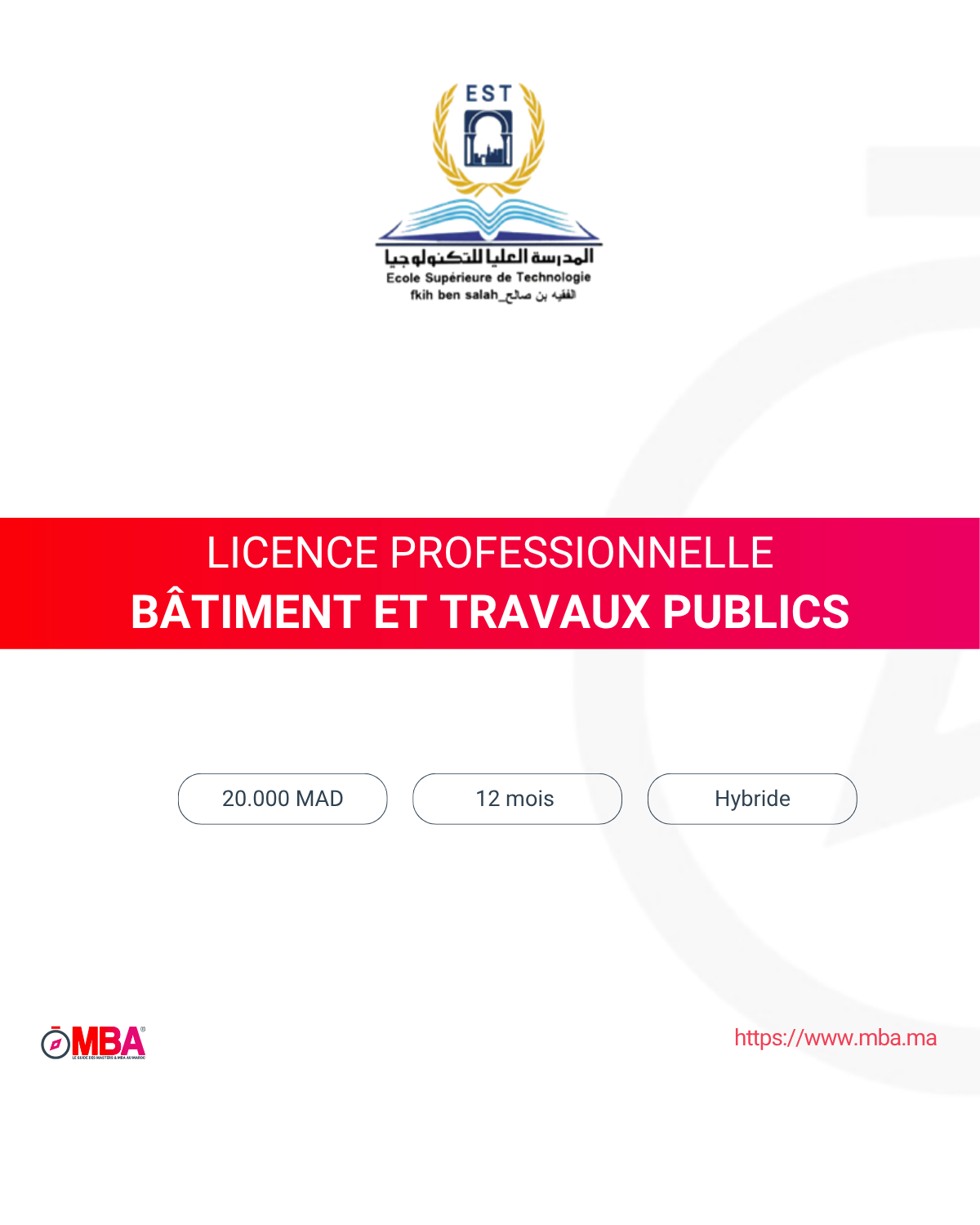 Licence Professionnelle Bâtiment et Travaux Publics I EST...
